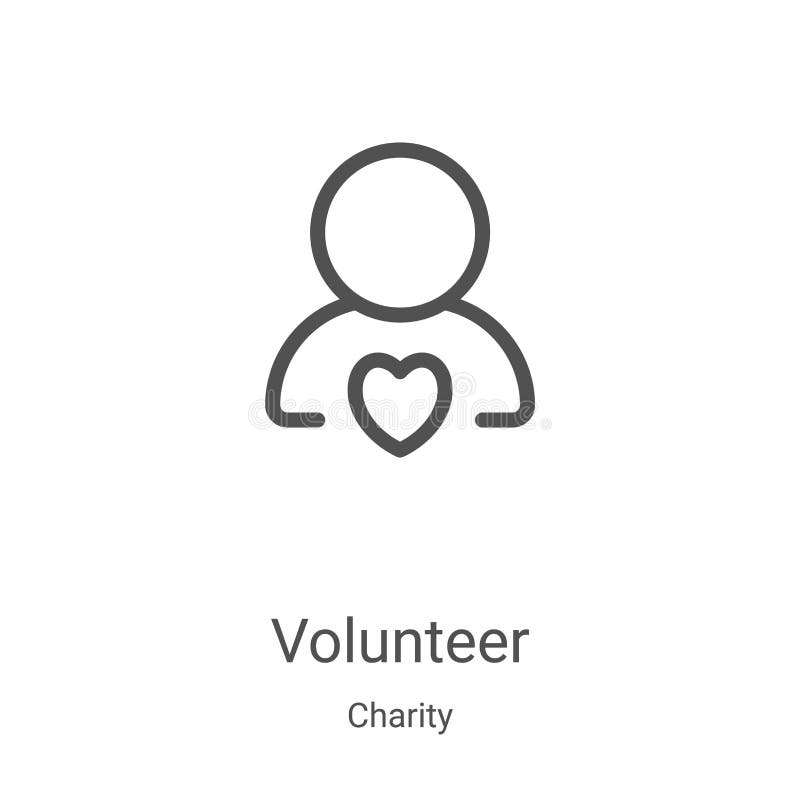 Volunteer Icon Vector from Charity Collection. Thin Line Volunteer ...