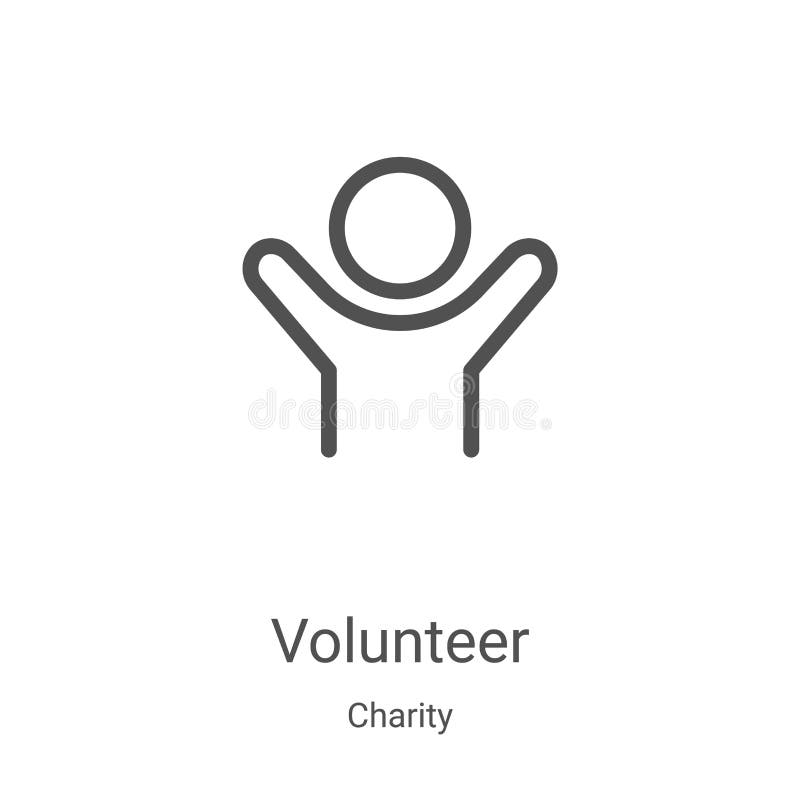 Volunteer Icon Vector from Charity Collection. Thin Line Volunteer ...