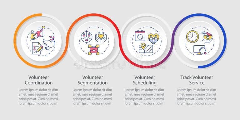 Volunteer Management Infographics Circles Sequence Stock Vector ...