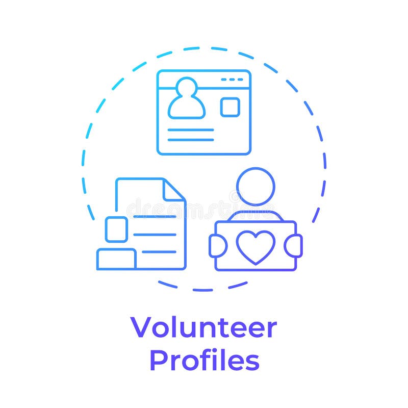 Volunteer Profiles Blue Gradient Concept Icon Stock Vector ...