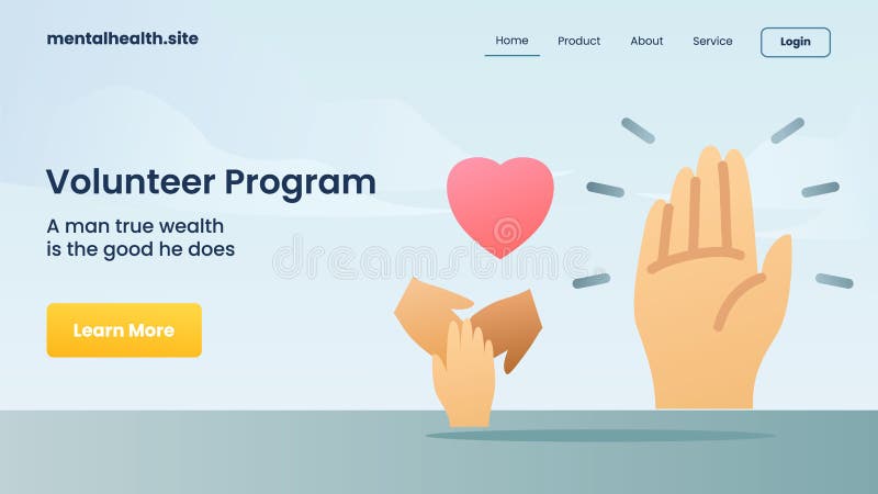 Volunteer Program Concept for Website Template Landing Homepage Stock ...