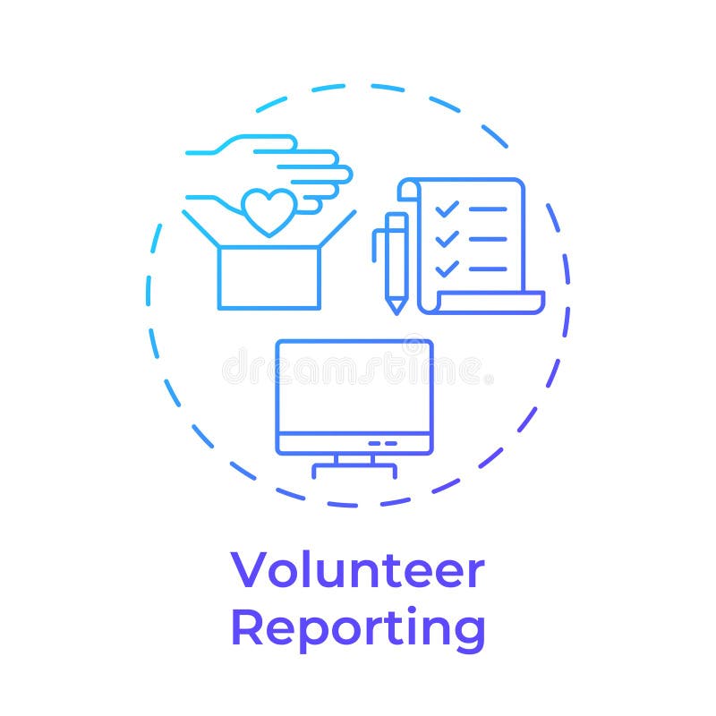Volunteer Reporting Blue Gradient Concept Icon Stock Vector - Illustration of aesthetic ...