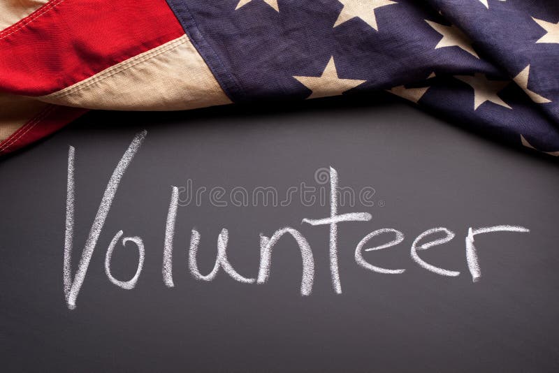 Volunteer Sign on a Chalkboard Stock Image - Image of volunteer ...
