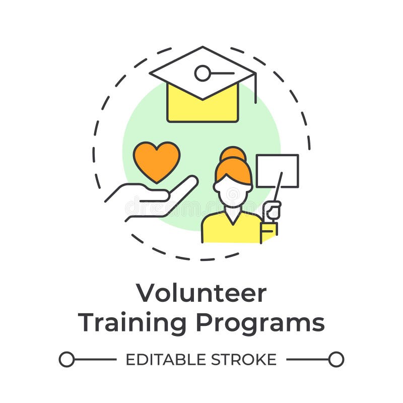 Volunteer Training Programs Multi Color Concept Icon Stock Illustration ...