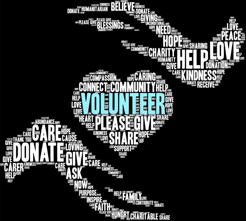 Volunteer Word Cloud stock vector. Illustration of loving - 99393437
