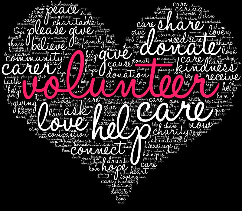 Volunteer Word Cloud stock vector. Illustration of hope - 146646639