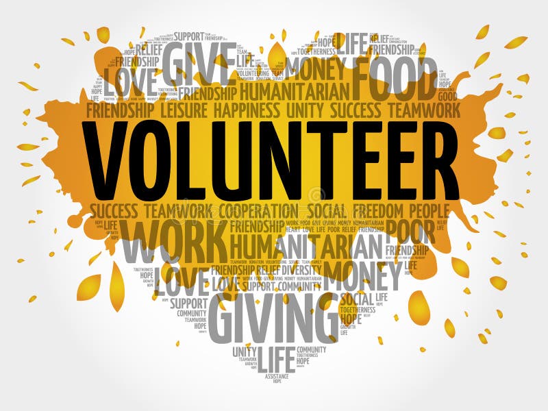 Volunteer Heart Word Cloud Collage Stock Image - Image of difference ...
