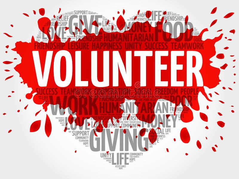 Volunteer Heart Word Cloud Collage, Concept Background Stock ...