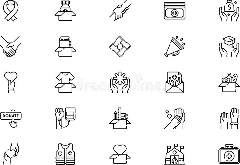 Volunteering Icons Collection is a Vector Illustration with Editable ...