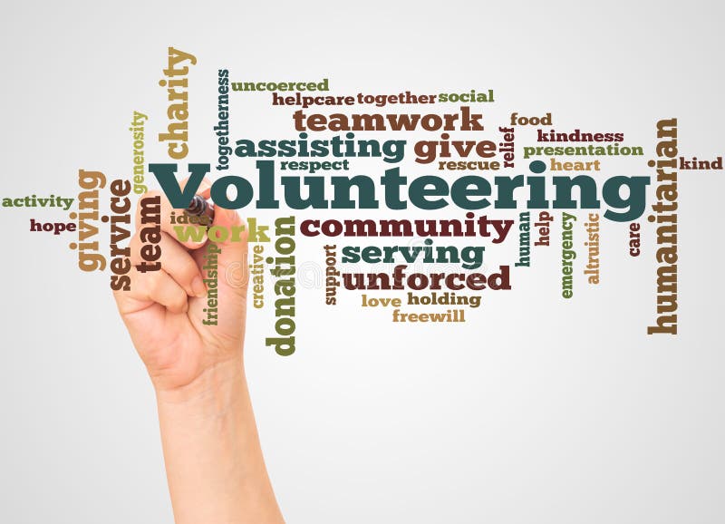 Volunteering word cloud stock vector. Illustration of education - 152333889