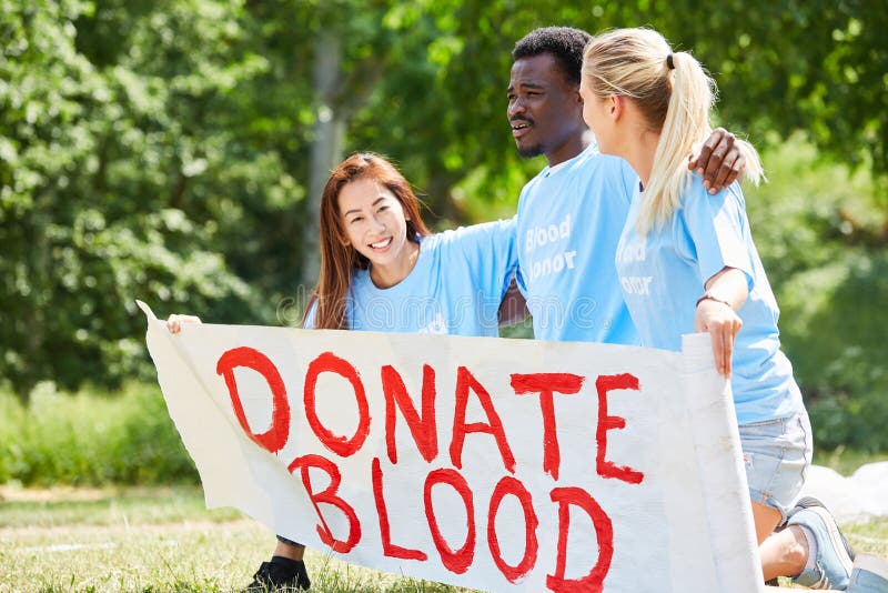 Volunteers Campaign for a Blood Donation Stock Image - Image of donate ...