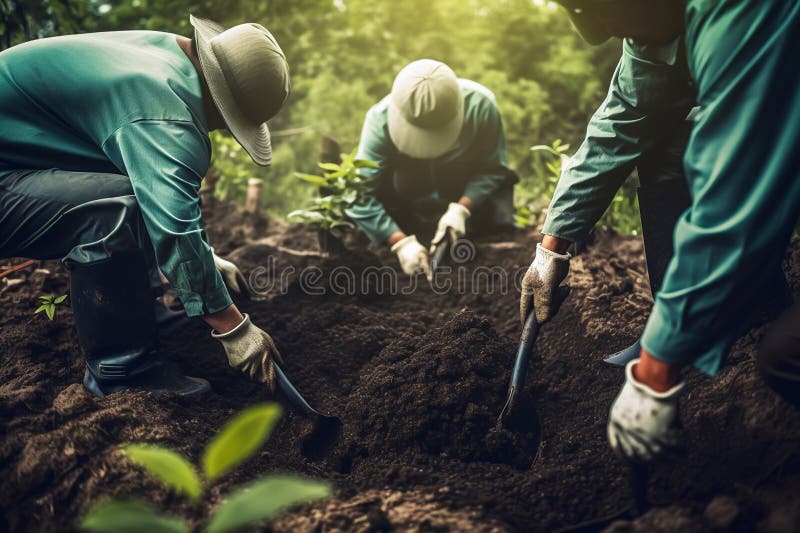 Ecological Environmental Concept, Planting Trees in a Forest ...
