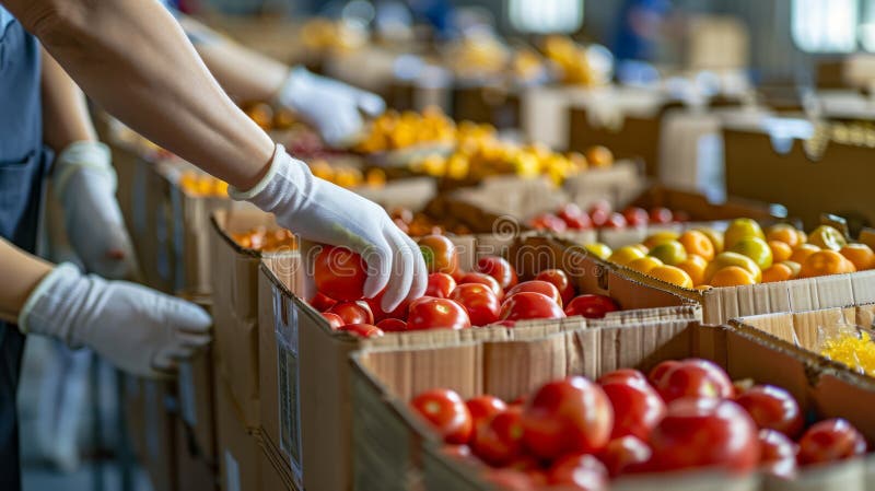 Volunteers Sort and Pack Food into Boxes Stock Illustration ... Volunteers Sort and Pack Food into Boxes Stock Illustration ...