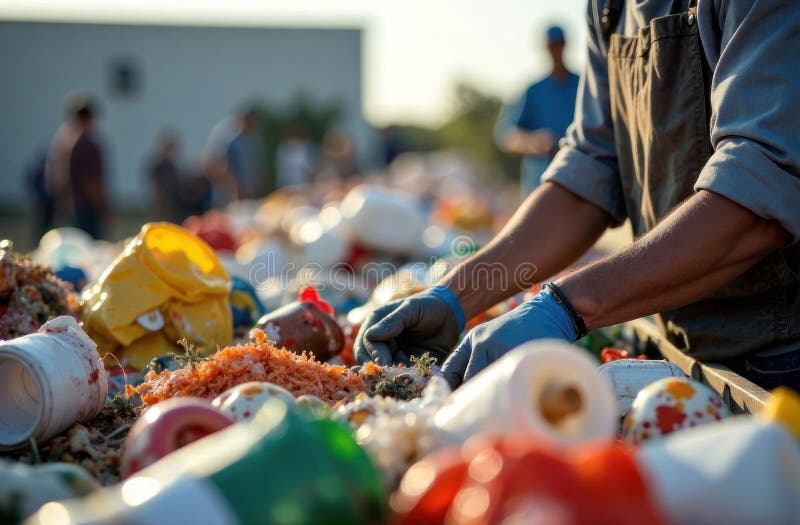 Volunteers Sort Recyclables from Trash at a Landfill, Aiding the Local ...