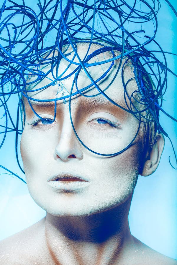 Voluptuous Woman with Creative Make Up Looking Away Stock Image - Image ...