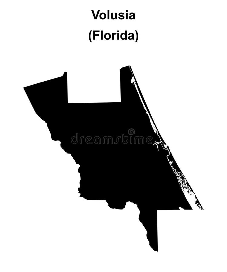 Volusia outline map stock vector. Illustration of tourism - 357890236