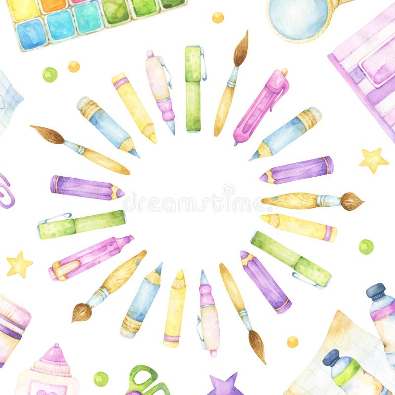 Volver a La Escuela Conjunto De Acuarelas Coloridas Estampado Clipart ... Volver a La Escuela Conjunto De Acuarelas Coloridas Estampado Clipart ...