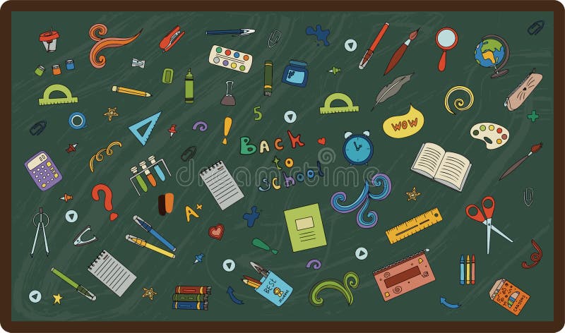 Volver a La Escuela. Conjunto De Doodle De Gran Vector. Papelería Para ... Volver a La Escuela. Conjunto De Doodle De Gran Vector. Papelería Para ...
