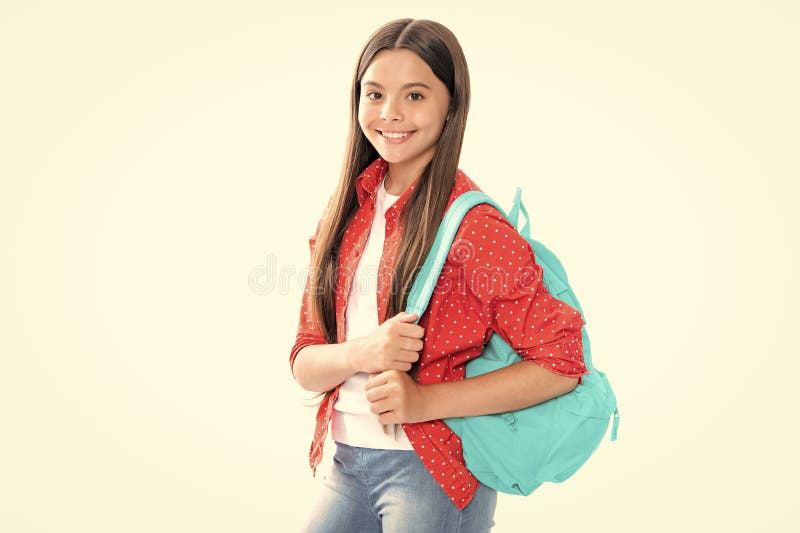 Volver A La Escuela Escolar Adolescente Con Uniforme Escolar Con Bolso