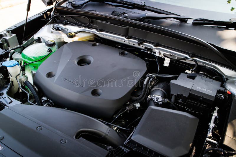 Volvo XC40 T4 2018 Engine editorial stock photo. Image of display ...