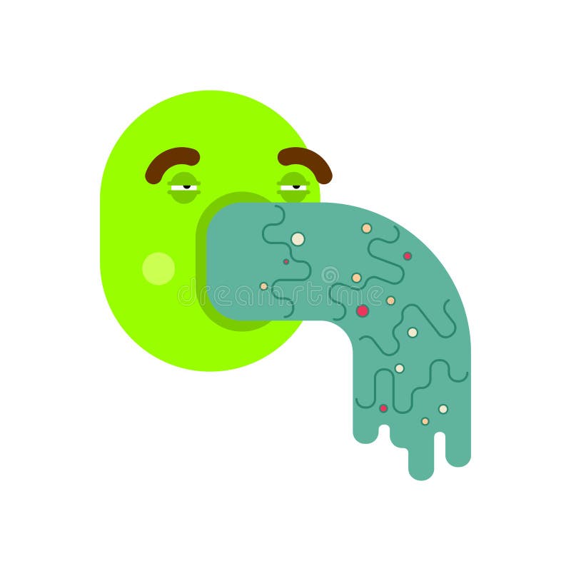 Vomit Man. Puke Vector Illustration. Retching Cartoon. Vomitus Stock ...