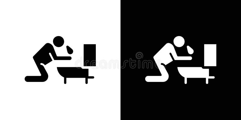 Vomiting in Bathroom Icon Logo Set Vector Stock Vector - Illustration ...