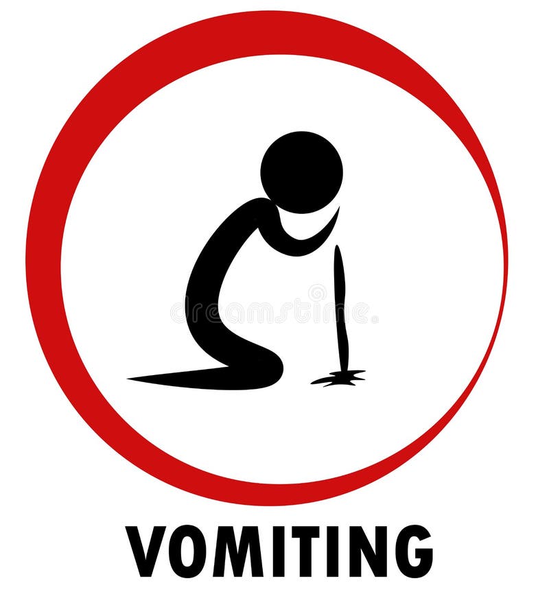 Vomiting Pictogram, People on Red Ring, Symptom of Disease Stock Vector ...