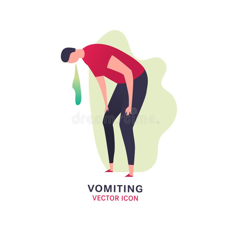 Vomiting vector icon stock vector. Illustration of health - 157091817