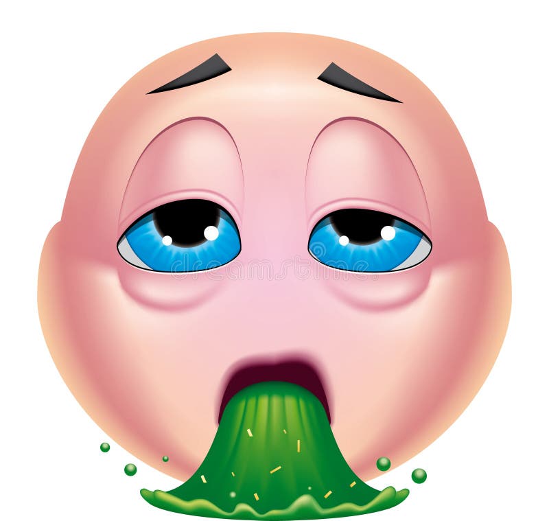 Vomito dell'emoticon illustrazione di stock. Illustrazione di ammalato ...