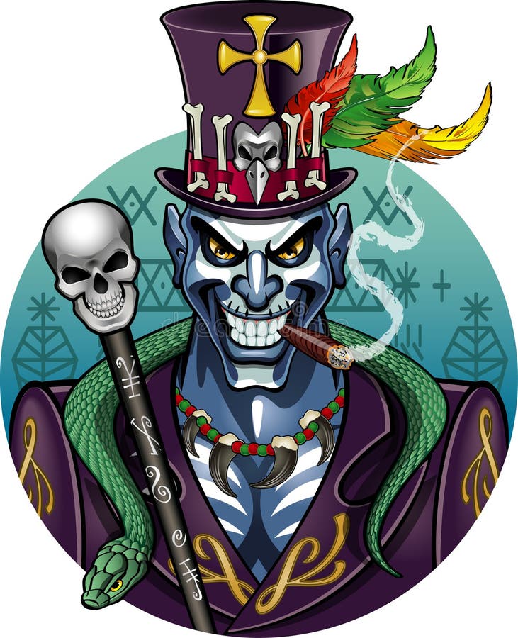 Voodoo Character Baron Samedi, a Loa of the Dead Stock Vector ...