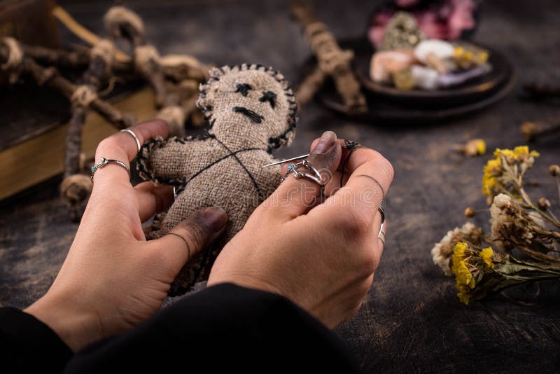 Voodoo Doll. Black Magic Esoteric Ritual. Stock Image - Image of ...