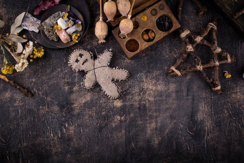 Voodoo Doll. Black Magic Esoteric Ritual. Stock Image - Image of ...