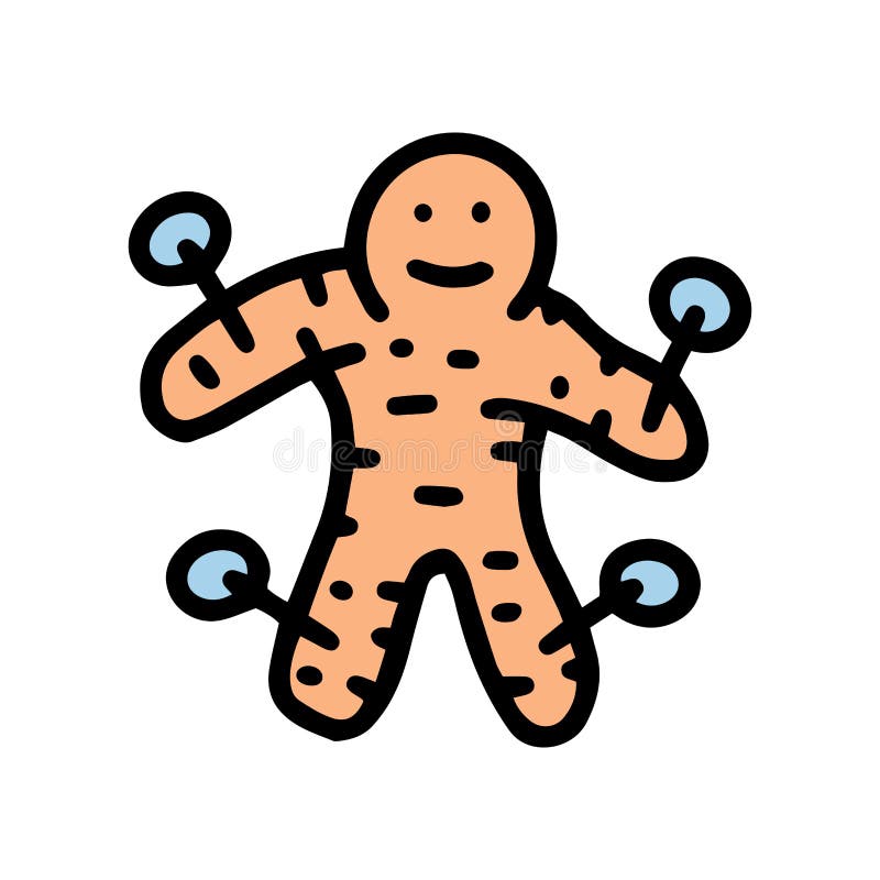 Voodoo Doll Color Vector Doodle Simple Icon Stock Vector - Illustration ...
