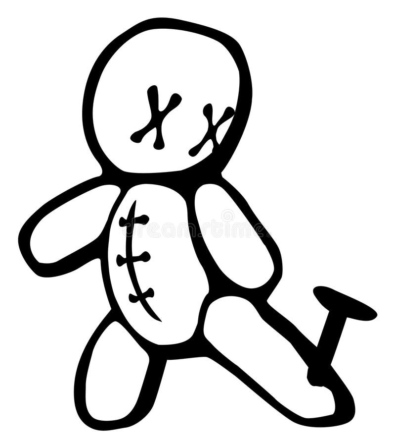Voodoo Doll Foot Pinned Stencil Stock Vector - Illustration of vector ...