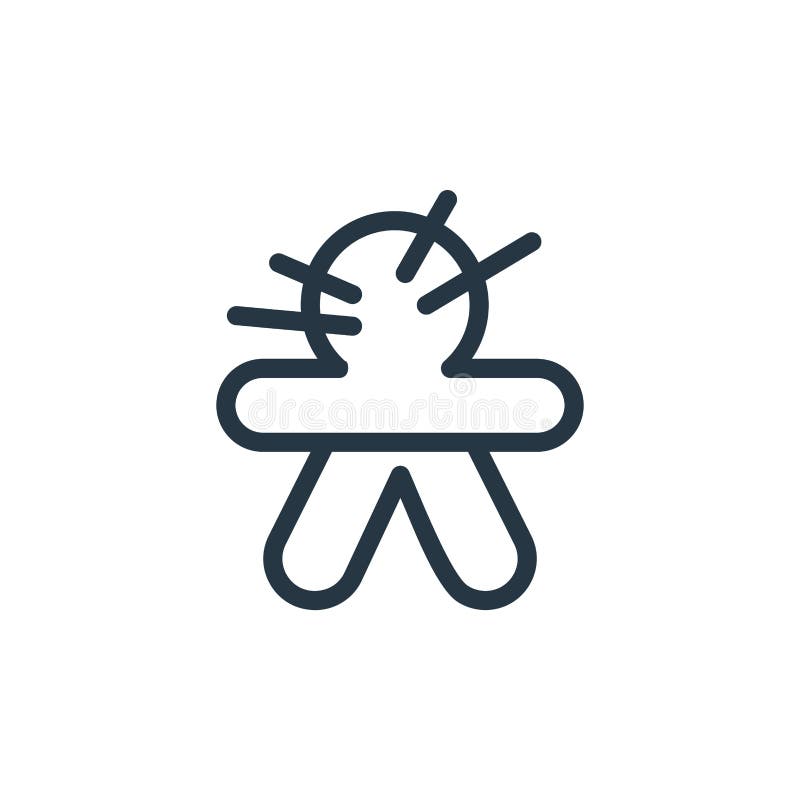 Voodoo Doll Icon Vector from Halloween Concept. Thin Line Illustration ...