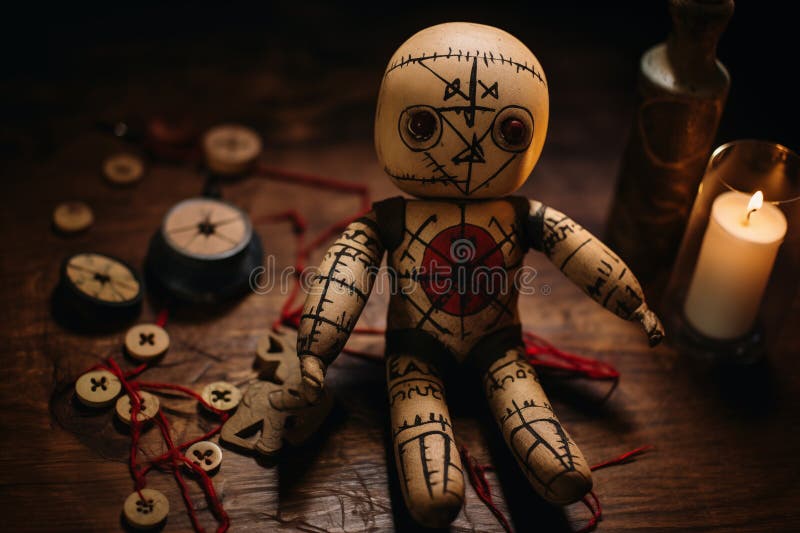 Voodoo Doll with Occult Symbols. Generative AI Stock Image - Image of ...