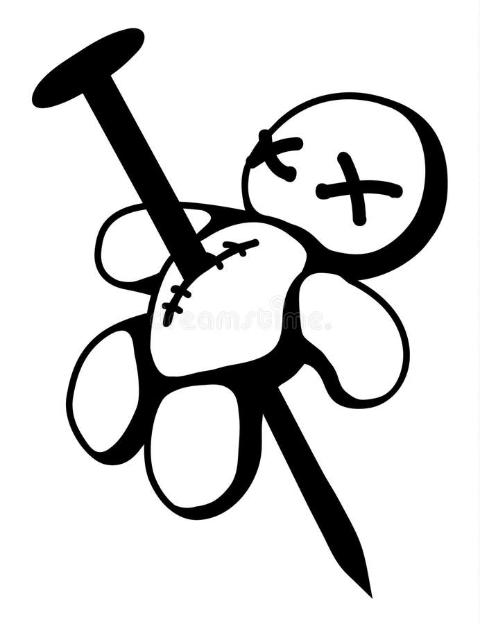 Voodoo Doll Stencil stock vector. Illustration of harm - 89260767