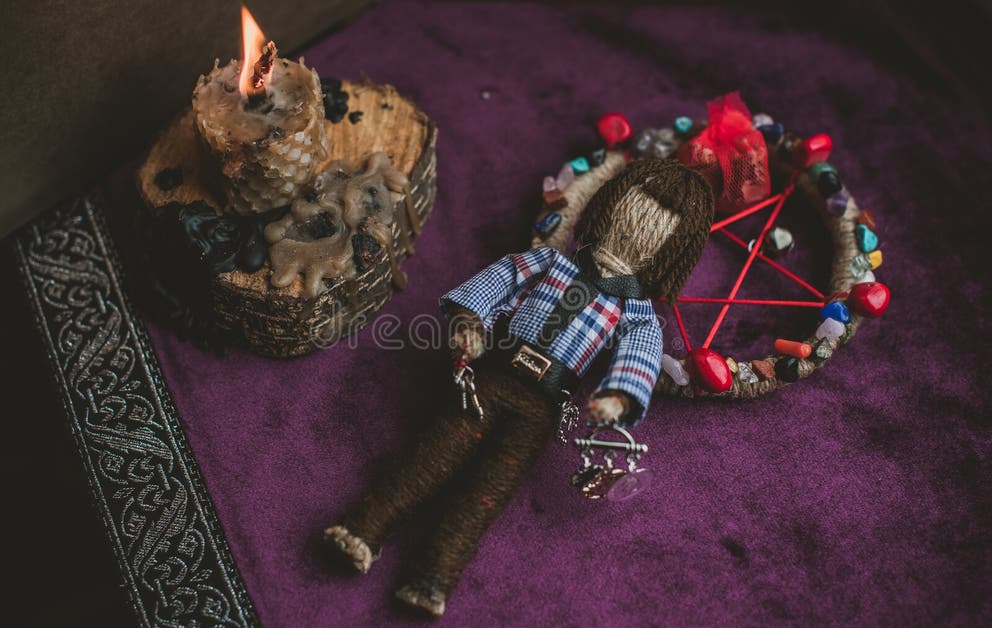 Voodoo Doll on a Table, Old Magic Concept Stock Image - Image of human ...