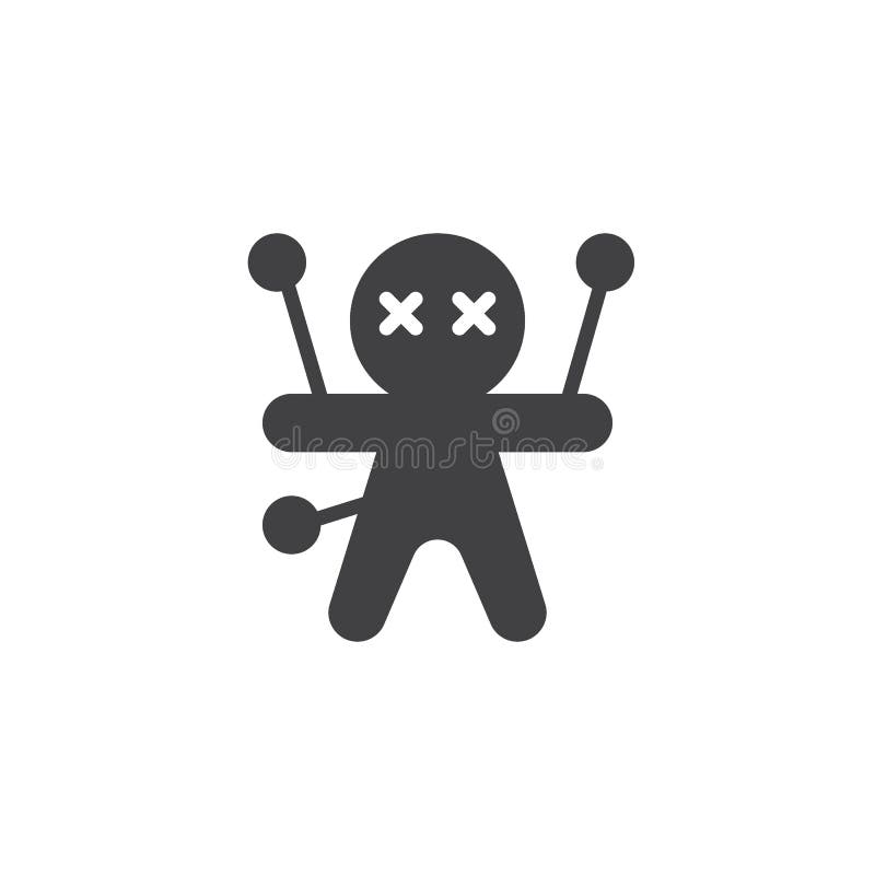 Voodoo doll vector icon stock vector. Illustration of horror - 126167687