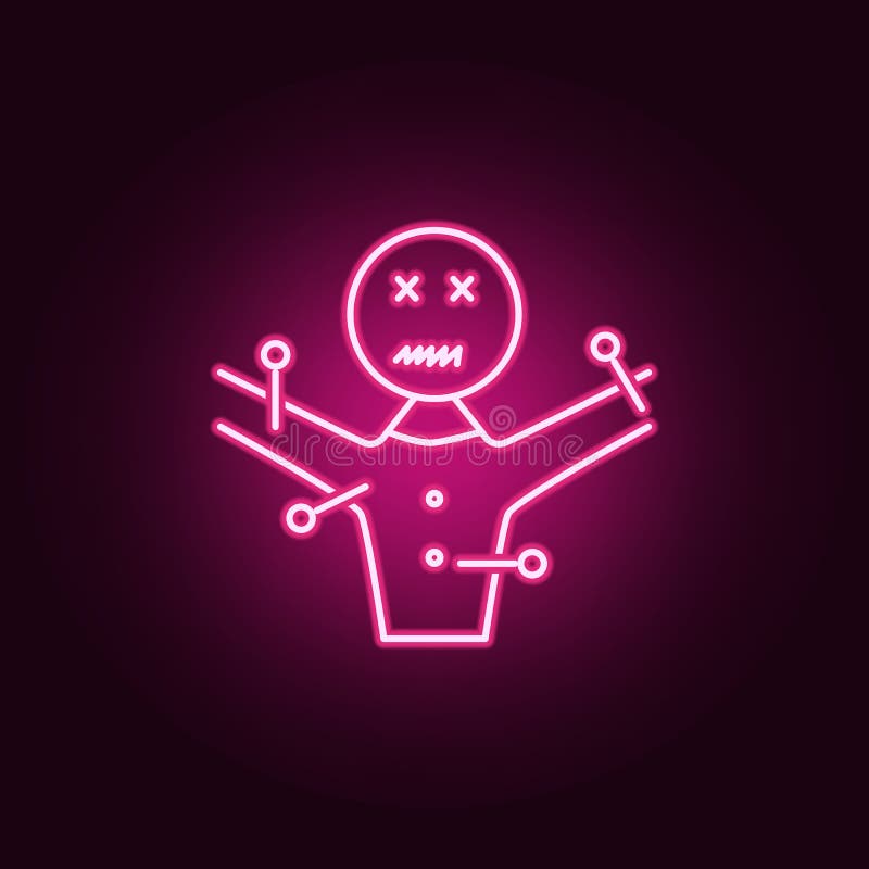 Voodoo Needles Halloween Neon Icon. Elements of Halloween Set Stock ...