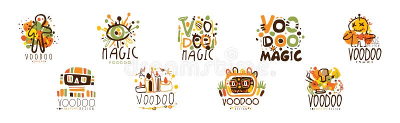 Voodoo Original Design Logo and Label Collection Vector Set Stock ...