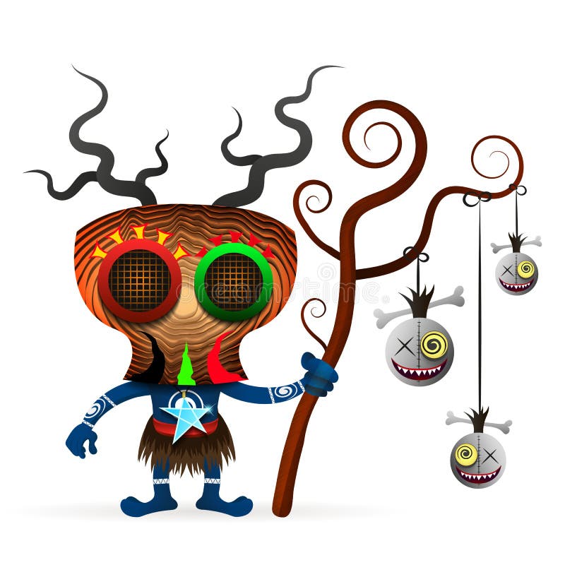 Voodoo shaman illustration stock vector. Illustration of indigenous ...