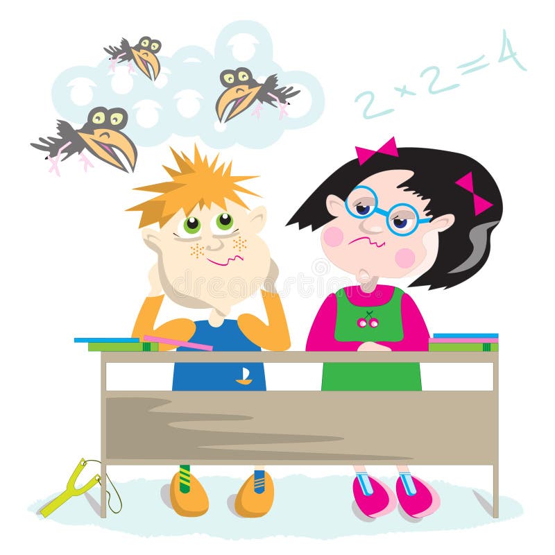 Voor schoolbank vector illustratie. Illustration of voorbeeld - 8805716