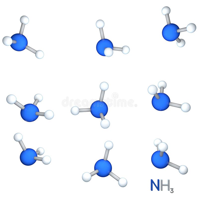 3d Ammoniak-NH3-Molekül überträgt, Das Stock Abbildung - Illustration ...