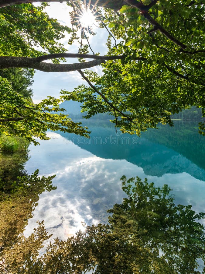 Idyllic Lake in the Austrian Alps Stock Image - Image of nature ...