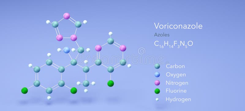 Voriconazole Molecule, Molecular Structures, Azoles, 3d Model ...