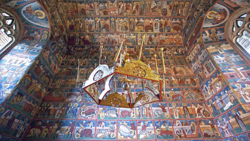 Voronet Monastery Indoor, Romania Stock Photo - Image of romania ...