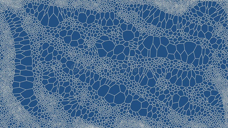 Voronoi Abstract White Pattern On Blue Background 3d Rendering Stock