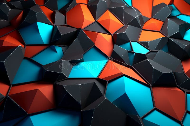 Dark Gritty Background Texture - Clashing Colors Voronoi Block Abstract ...