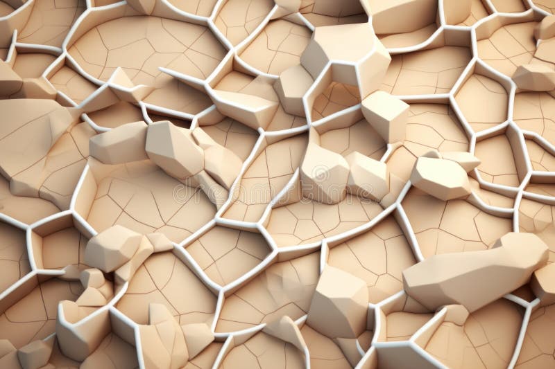 Abstract 3d Background Unique Voronoi Block Texture Stock